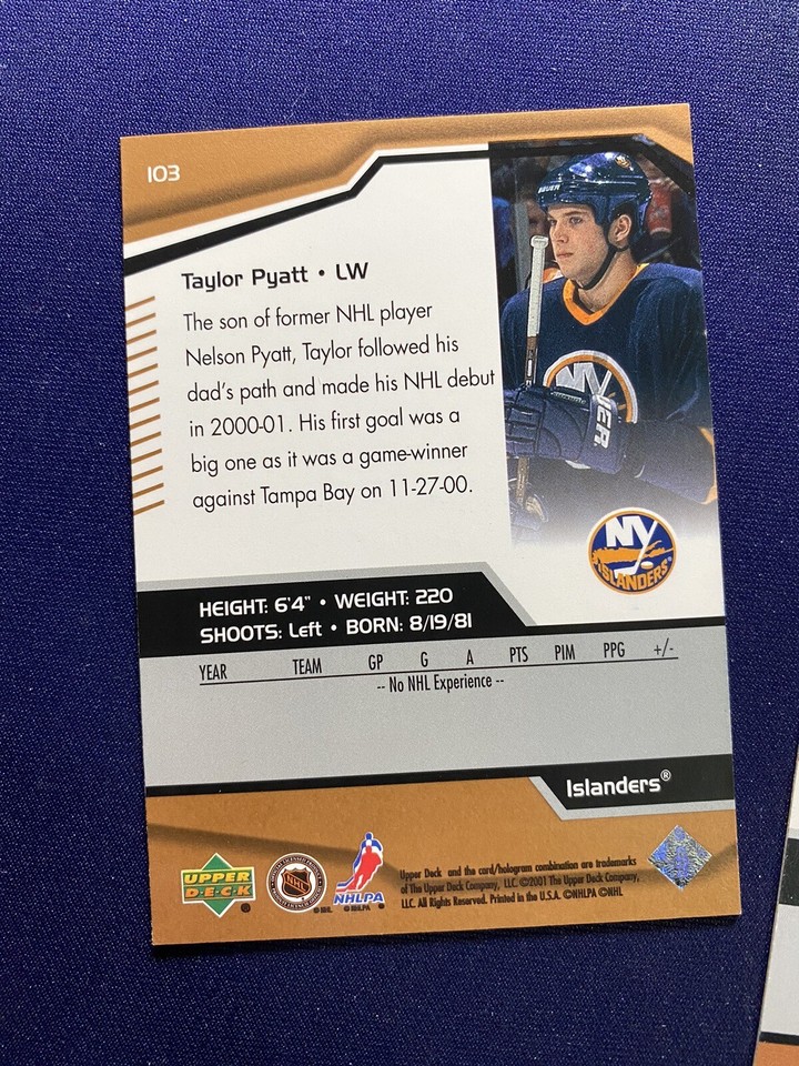 2000-01 Black Diamond Hockey #103 Taylor Pyatt Autograph New York ...