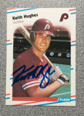 1988 FLEER #305 KEITH HUGHES PHILLIES AUTOGRAPHED SIGNED CARD - FREE ...