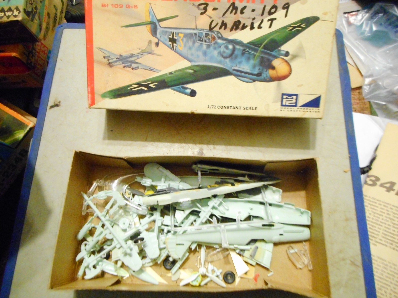 LOT 14 VINTAGE MODEL KIT&BOXES MI-79 TANK TRANPT KETTENKRAFTRAD PLANES ...