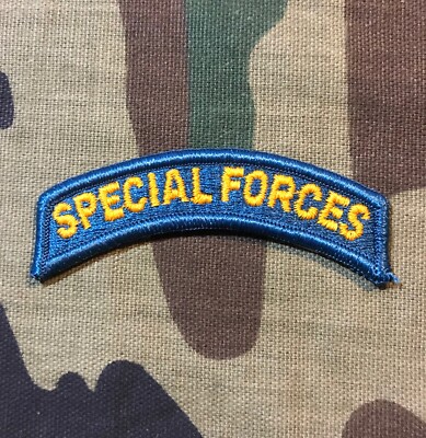 US ARMY SPECIAL FORCES TAB; FULL COLOR GOLD ON BLUE | eBay