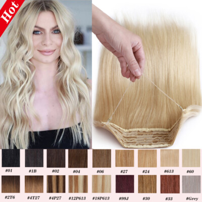 Thick Invisible Wire In Human Hair Extension Headband One Piece 120G ...