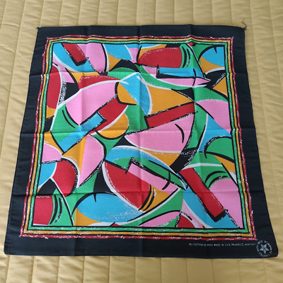 Vintage Bandana Artsy Modern Rockabilly Funky Hankie Western Cowboy USA ...