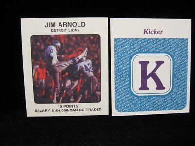 1989 Jim Arnold Detroit Lions NFL Franchise Game Card 1ct | eBay