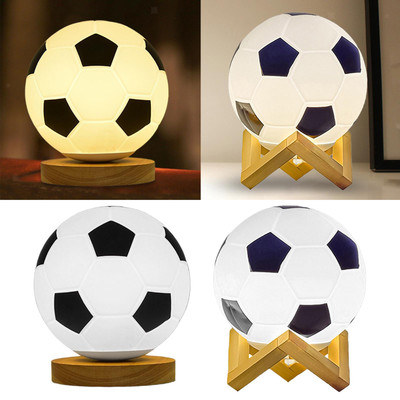 3D Football Lamp Brightness Adjustable Night Light Warm Light with ...