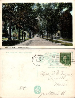 College Street Burlington Vermont Postcard | eBay Australia