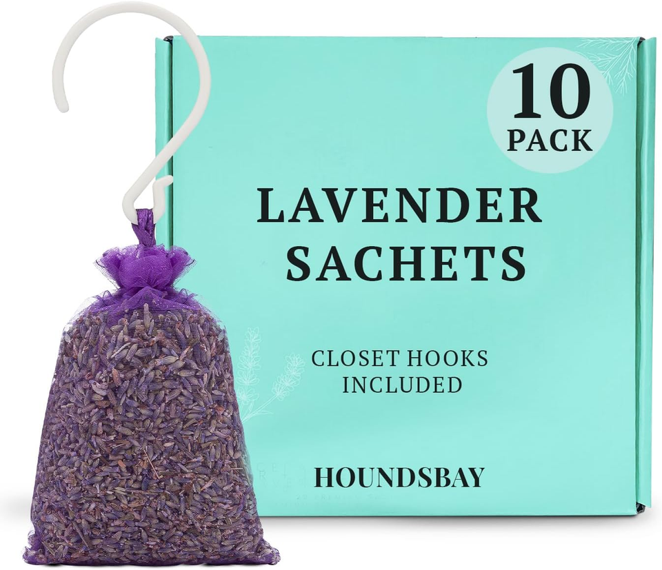 10 Lavender Sachet Bags, Fully Stuffed Scented Sachets with Hanger ...