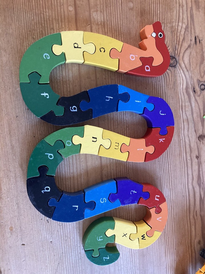Alphabet Jigsaws in a Bag. A-Z snake wooden jigsaw | eBay UK