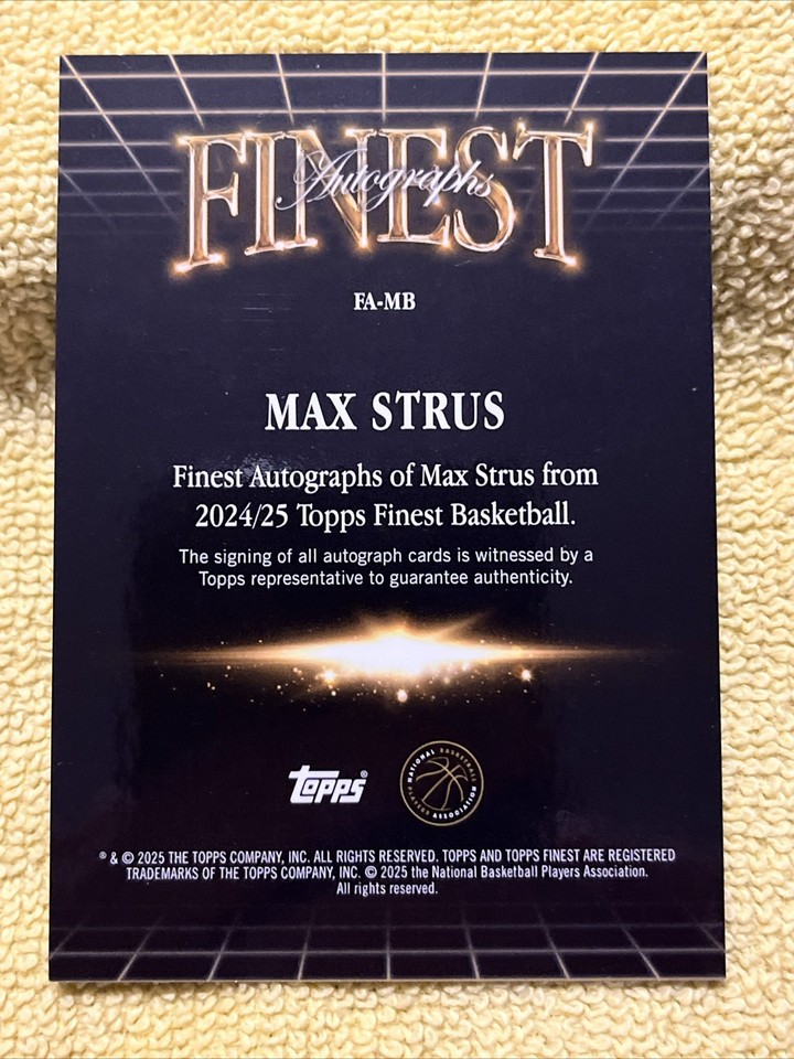 2024-25 Topps Finest Max Strus #FA-MB Parallel Auto 12/99 | eBay Australia