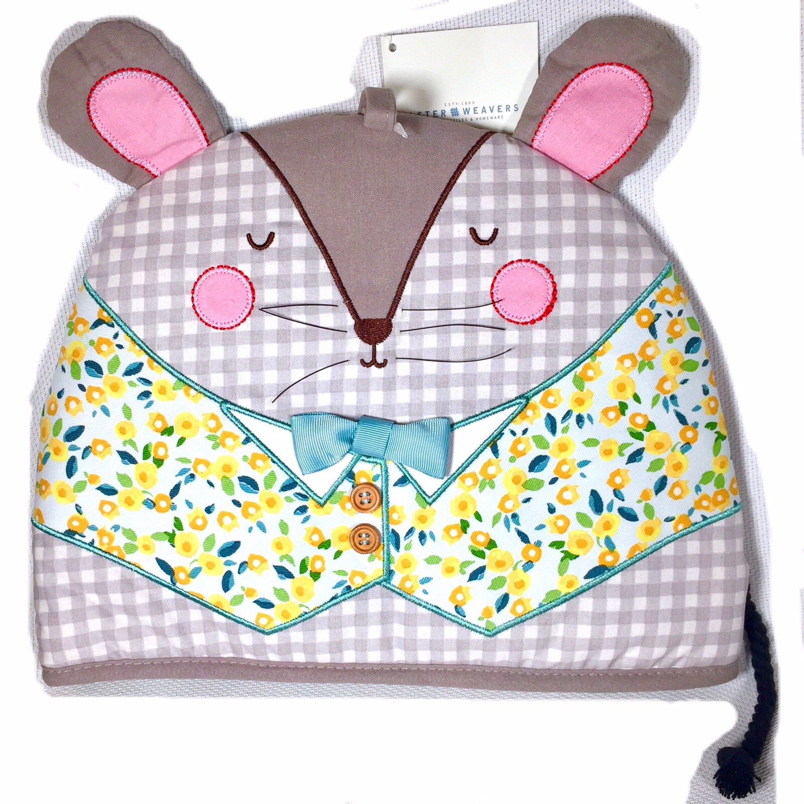 Ulster Weavers Mouse Tea Cozy Cosy Gray Cute Yellow Floral Cover ...