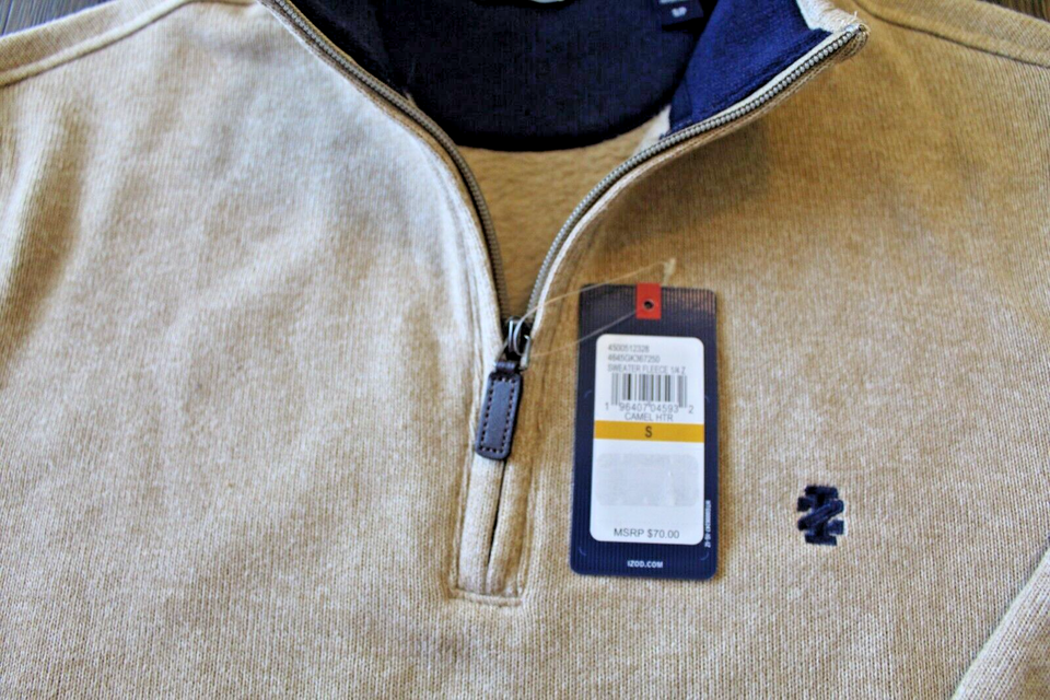IZOD 1/4 Zip Tan Men's Long Sleeve Sweater Size Small Brand New! | eBay