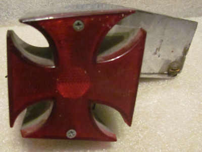 VINTAGE MALTESE CROSS HARLEY TRIUMPH CHOPPER BOBBER HARD TAIL LIGHT ...