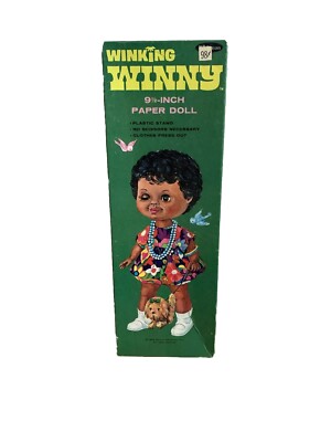 Vintage 1969 Winking Winny Paper Doll African American UNUSED in Open ...