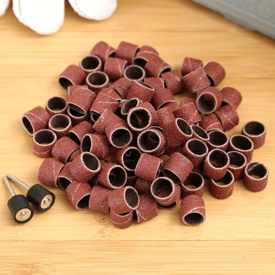 1/2" Grit 80# Shank Rotary Sanding Drum Sand Bands w/2 Mandrels Tool ...