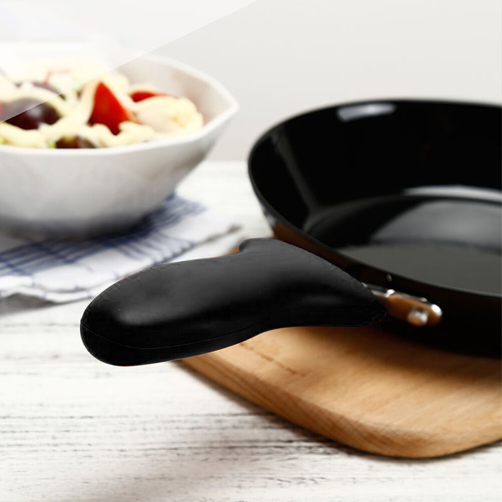 With Pot Grip Sleeve Pan Flexible Hot Handle Holder Set Solid ...