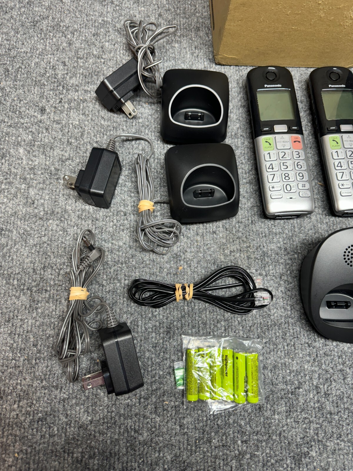 Panasonic KX-TGU433B Cordless Phone Set, 3 Handsets, 1 Base. Black ...
