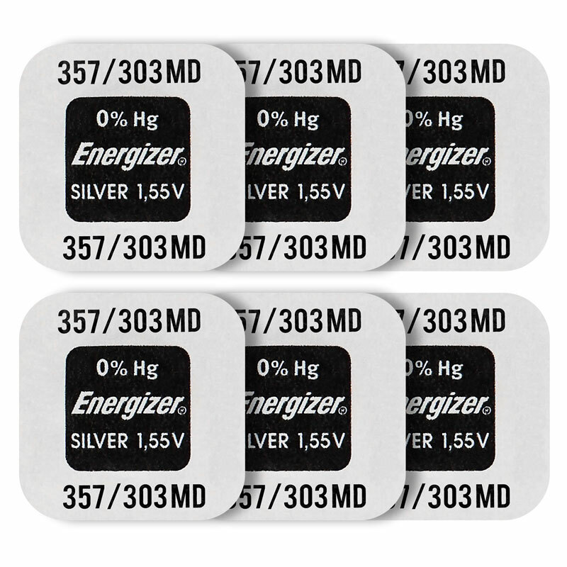 6 x Energizer Silver Oxide 357/303 batteries 1.55V D357 V357 SR44 Watch ...