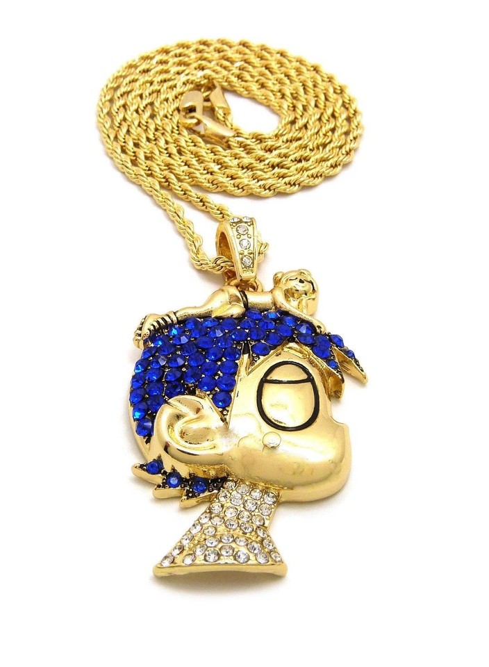 ICED LIL UZI VERT CARTOON Bling PENDANT W/ 24" Various Chain Hip Hop ...