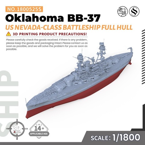 LaoYao 1:72 Model Kit US Oklahoma Nevada-class Battleship BB-37 Full ...