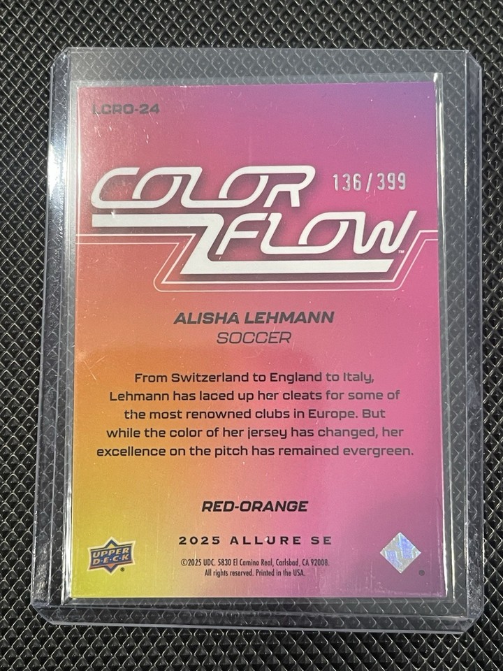 Alisha Lehmann - 2025 Upper Decl Allure SE Color Flow Red-Orange /399 ...