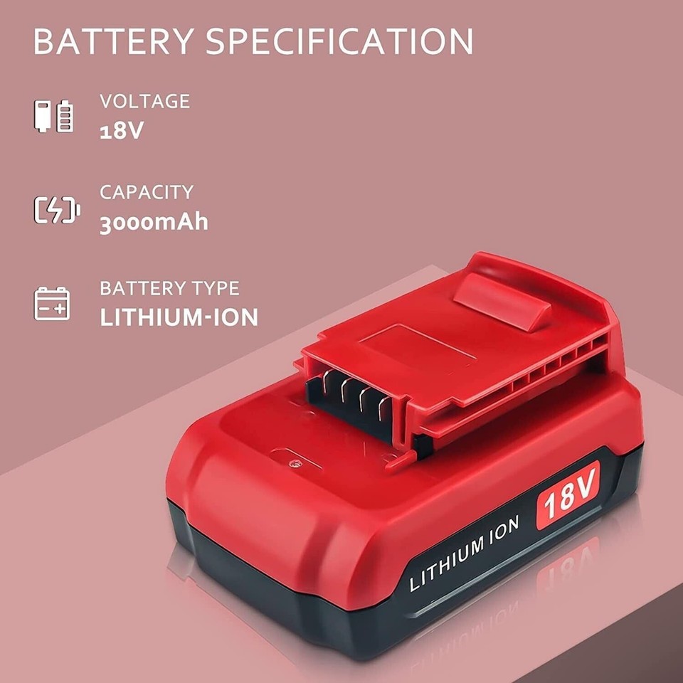 2PACK 18V Lithium Ion Battery FOR Porter Cable 18 Volt PC18B PC18BL ...