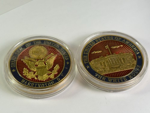 PAIR OF 2 RARE THE WHITE HOUSE WASHINGTON DC COINS SEAL VTG ORIGINAL ...