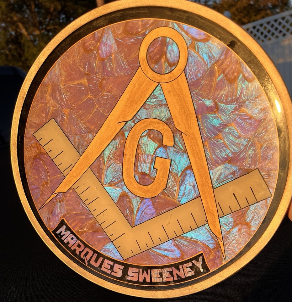 VINTAGE UNUSUAL MASONIC PLATE PLAQUE MOTHER OF PEARL? | eBay