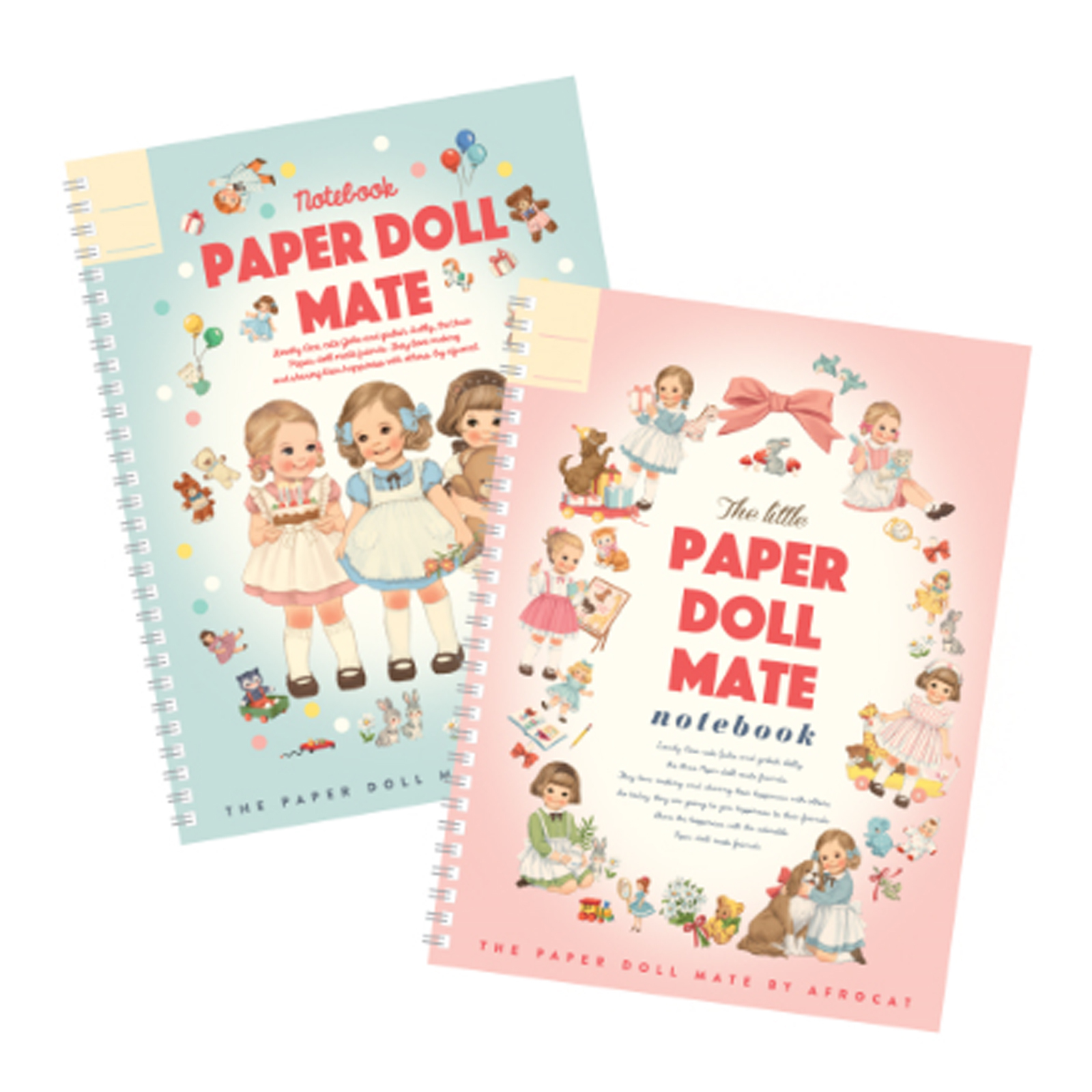 Afrocat Paper Doll Mate Spring Notebook Paper 60 Pages Thin 7mm Line ...