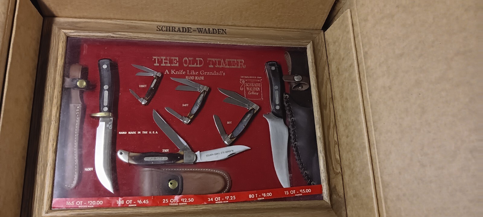 Schrade Old Timer Knives collection with factory Display case vintage ...