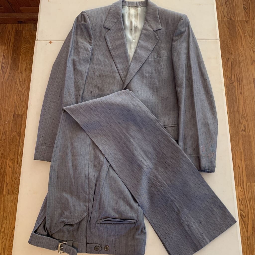 Louis Roth Mens Two Button Suit Blue Heathered Notch … - Gem