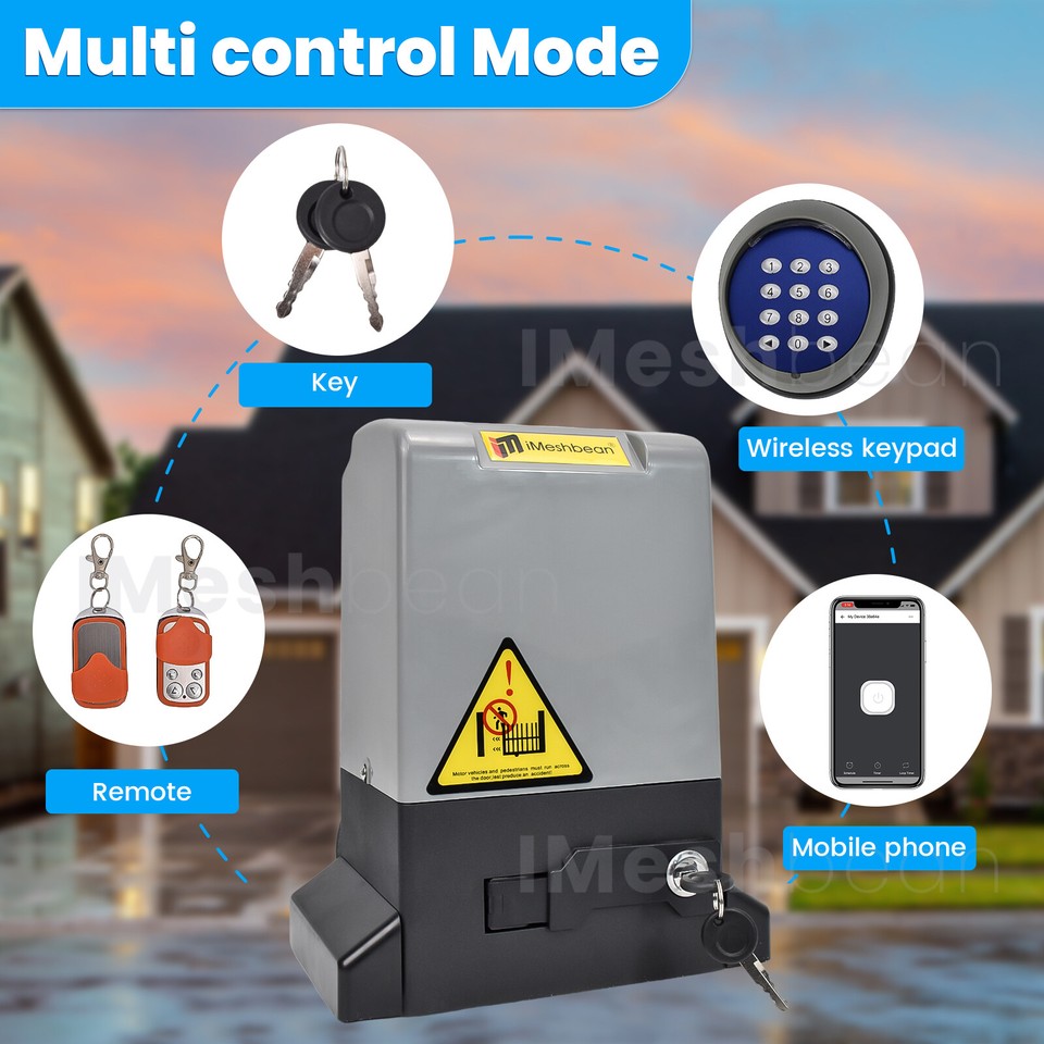 Electric Sliding Gate Opener Motor Kit w/Remote Controls & 13.12FT ...