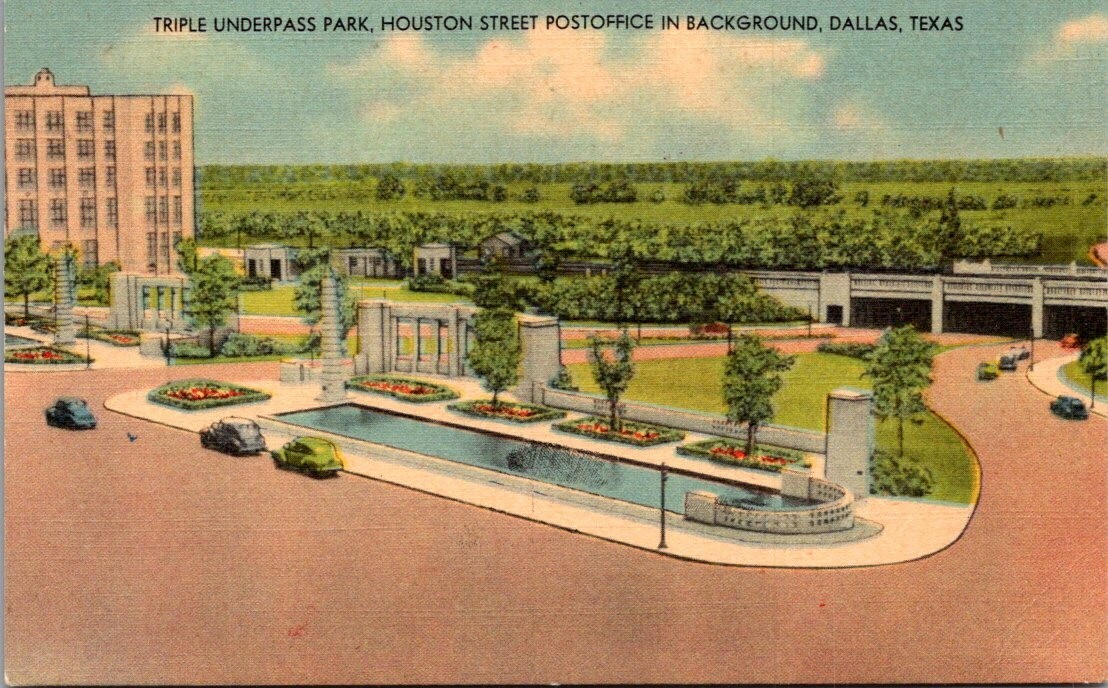 Postcard Triple Underpass Park Dallas Texas Linen | eBay