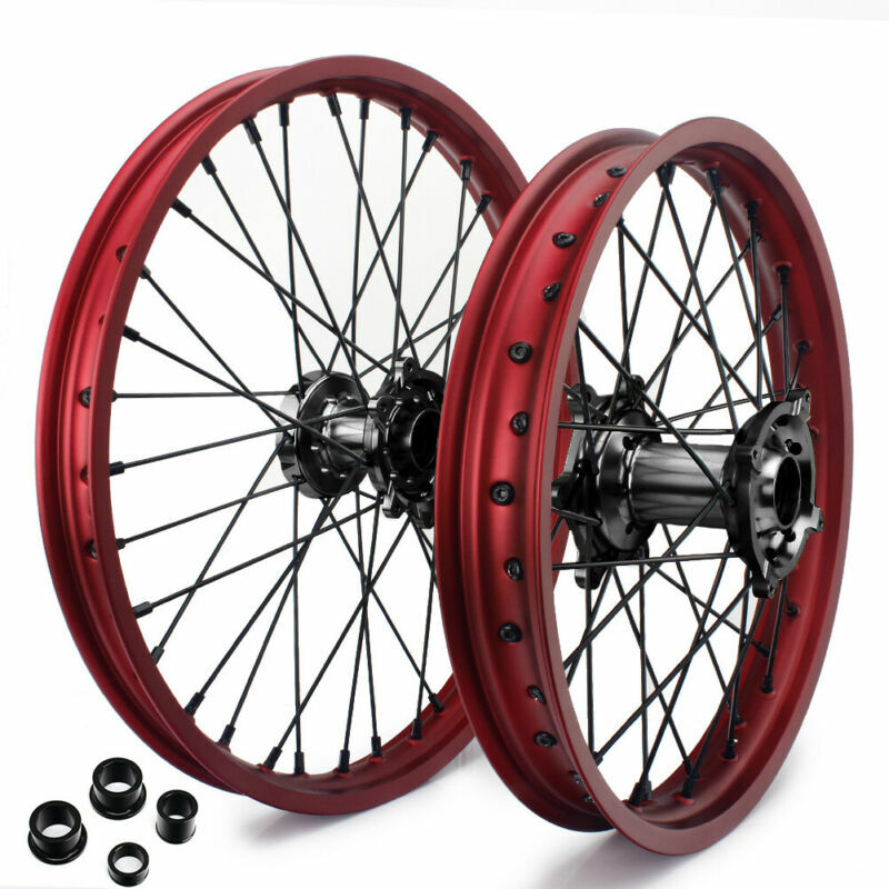 For Honda 21" & 19" Wheel Set Red Rims Black Hub CRF250R CRF450R ...