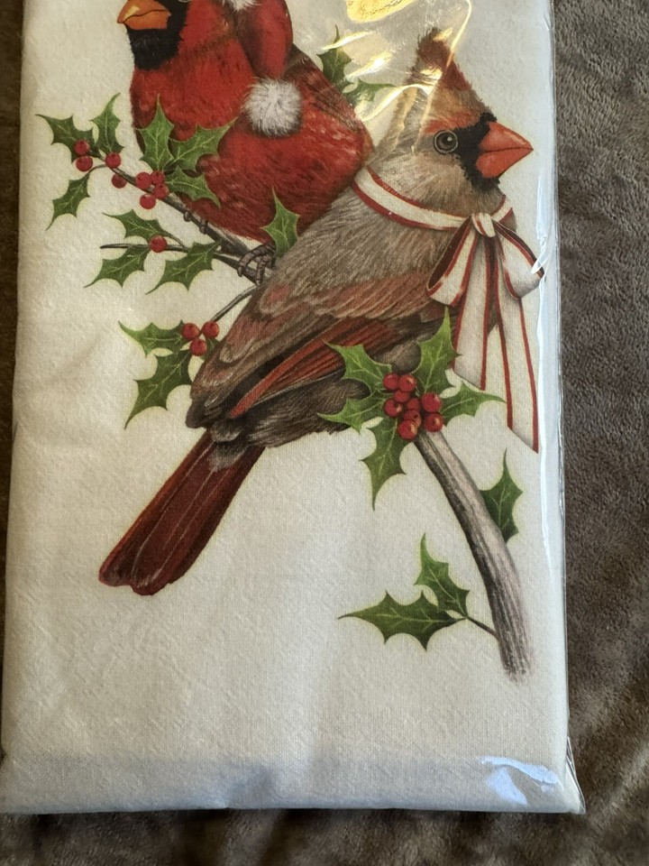 Mary Lake-Thompson Red Cardinal Christmas Dish Flour Sack 30" Towel ...