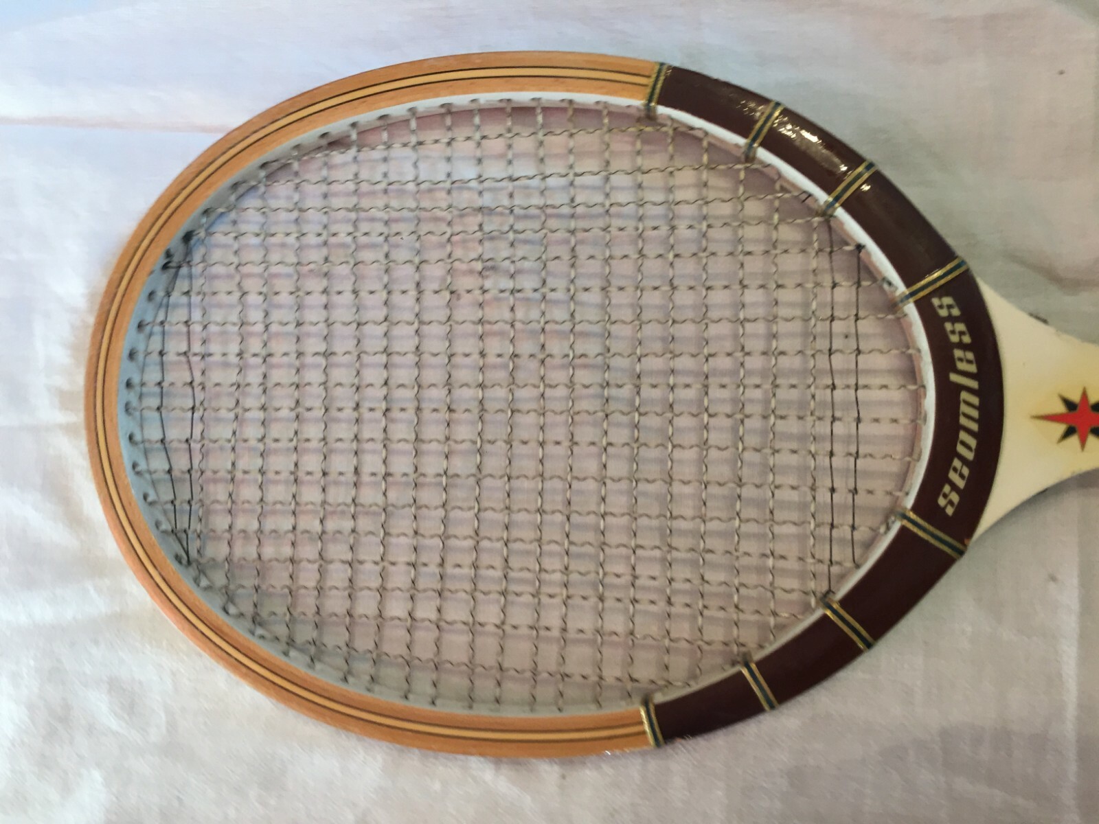 KEN ROSEWALL Tennis ~ Vintage Seamless Wooden Racquet With Wooden Press ...