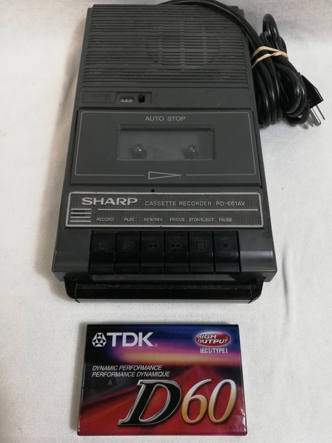 Vintage SHARP Portable Cassette Recorder Player Rd-661AV AC/DC | Tested ...