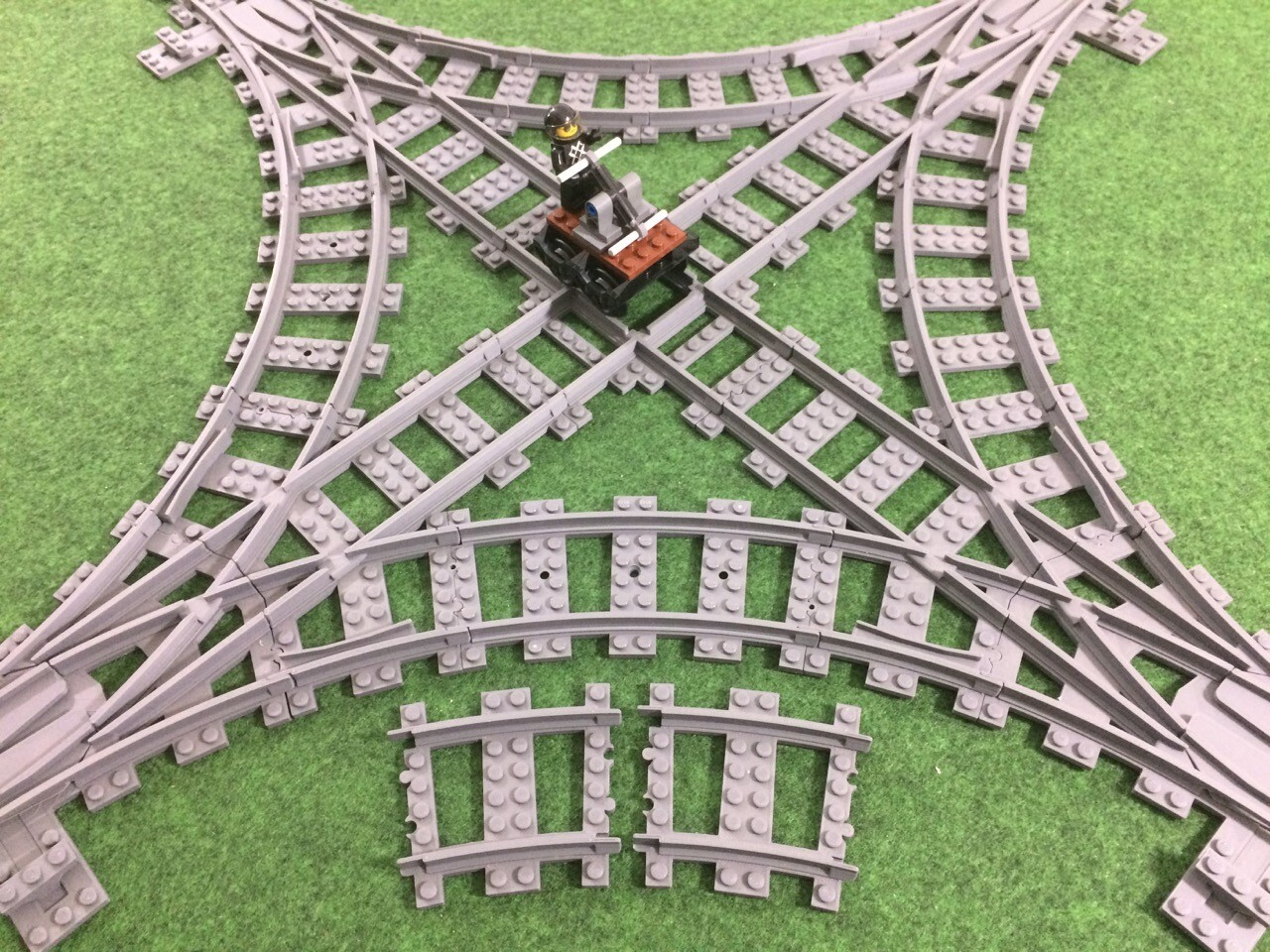 Dreifachweiche R40 kompatibel mit Lego City Train Eisenbahn 60197 60198 ...