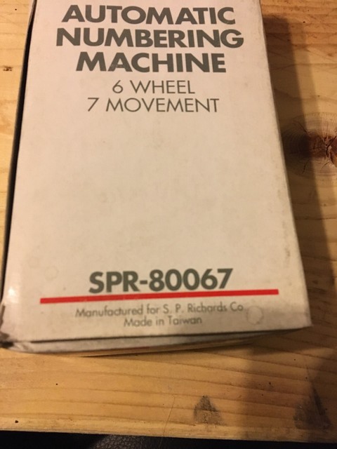 Sparco 80067 Self-inked 6 Wheels Automatic Numbering Machine Spr80067 ...