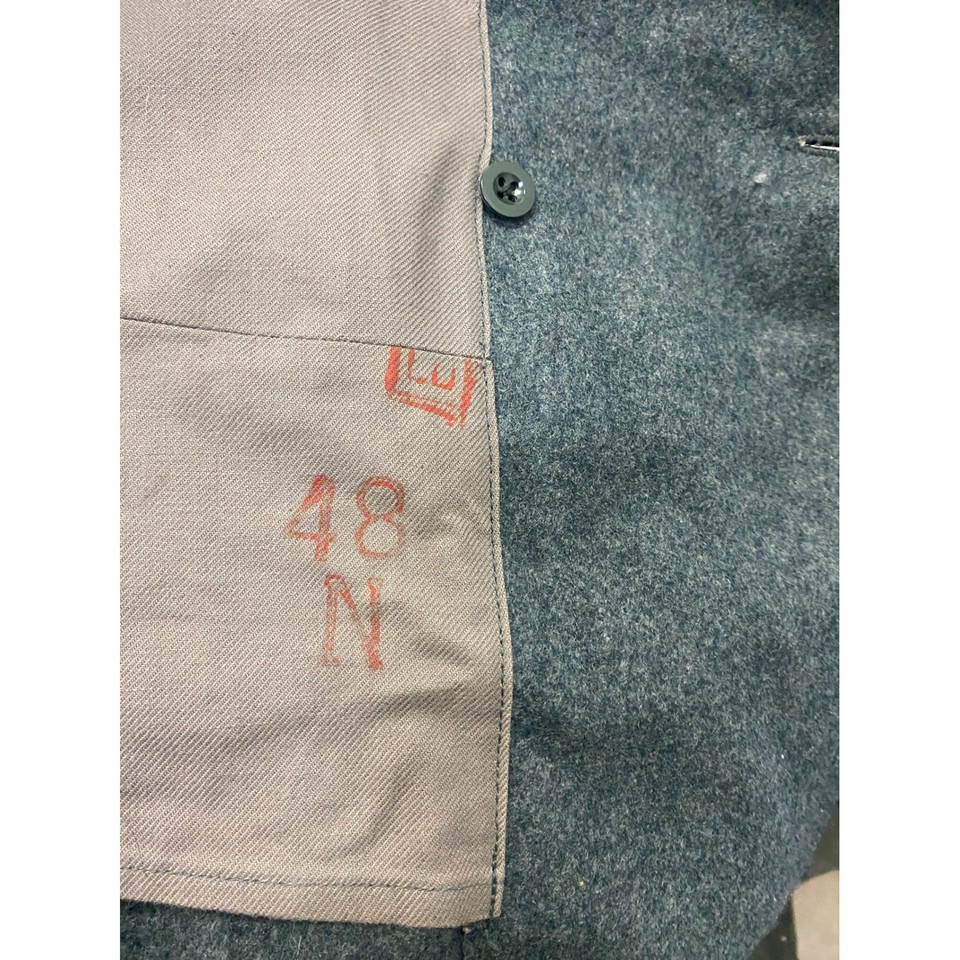 Vintage Swiss Army Wool Military Overcoat Gray Double Breasted Size 62 ...