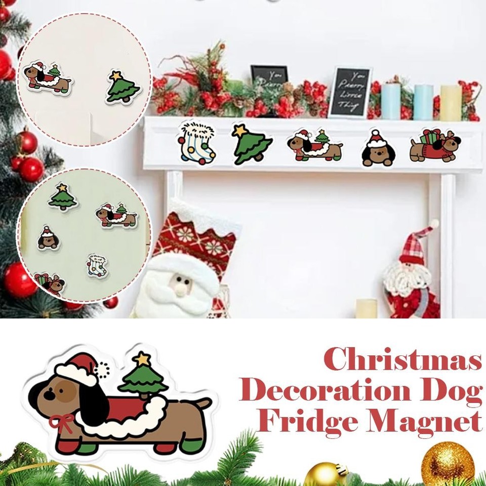 Christmas Decoration Dog Fridge Magnet Versatile Decorative Magnet ...