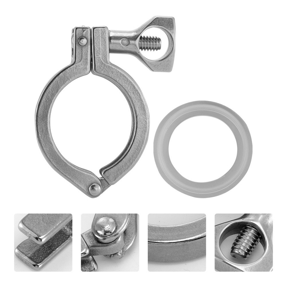 2 Sets Stainless Steel 304 Single Pin Heavy Duty Tri Clamp with ...