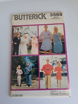 Butterick 3569 Barbie Ken Clothes Pattern Wendy Everett UNCUT VINTAGE ...