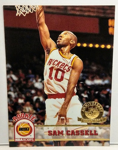 1993-94 SKYBOX NBA HOOPS. 5TH ANNIVERSARY SAM CASSELL CARD #342 HOUSTON ...