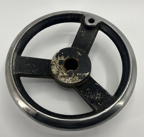 6 1/2" Cast Iron 3 Spoke Curved Hand Wheel USA Made 25/32" Arbor (1121 ...