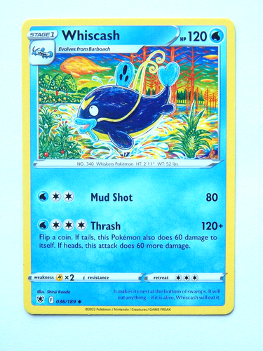 Whiscash 036/189 NM Pokemon TCG Card Astral Radiance ENG 2022 Water ...