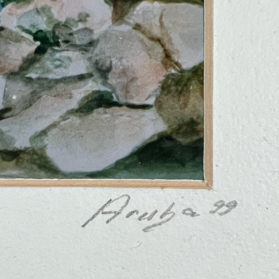 ‘MARLIS ARUBA 1997’ Sonja Lemminga Glossy Watercolor Art Print Matted ...