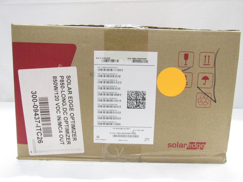Box of 10 SolarEdge P850-4NMYMBY 850 Watt 125V 12.5A Dual Panel Power ...