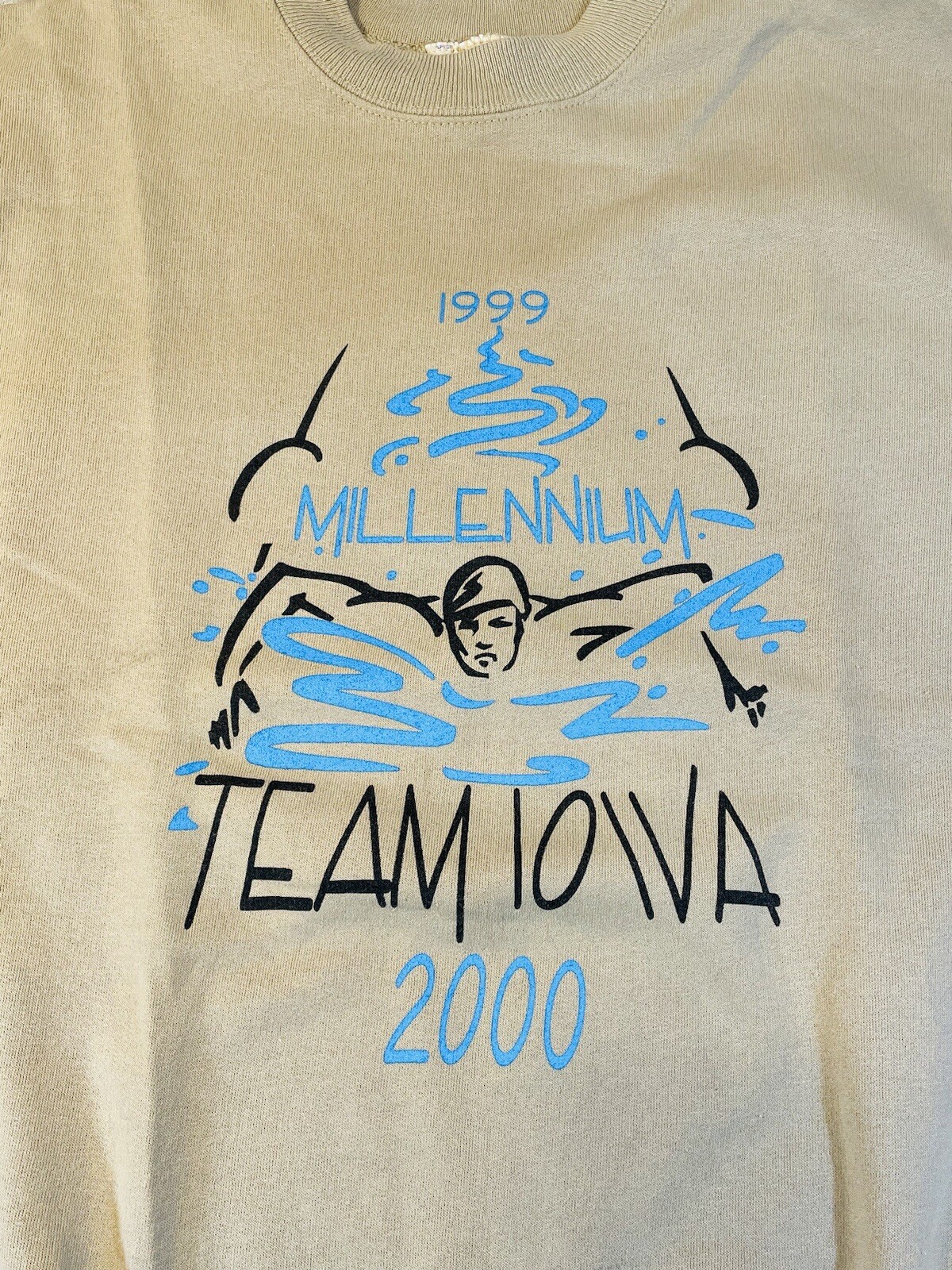 Vintage 2000 Millennium Team Iowa Swimming Light Brow… - Gem