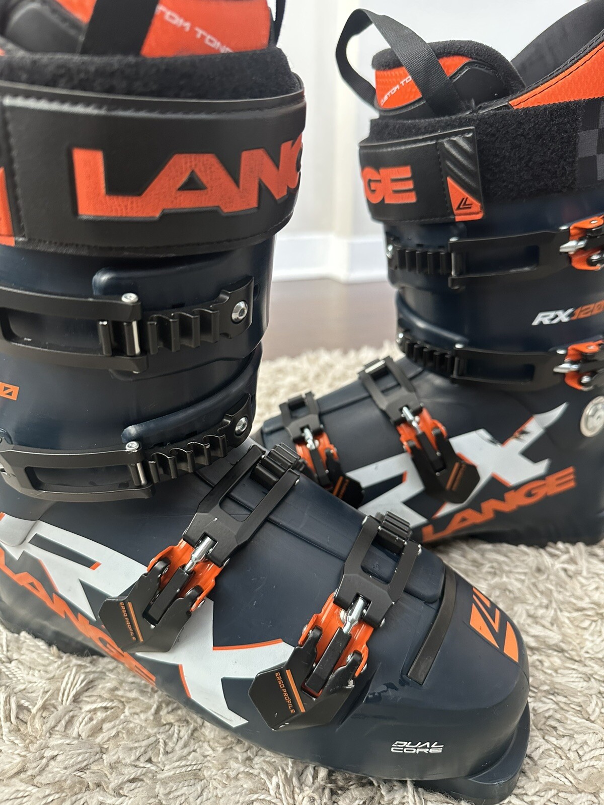Lange RX 120 Dual Core Navy Blue Downhill Ski Boots Men's Size 28.5 | eBay