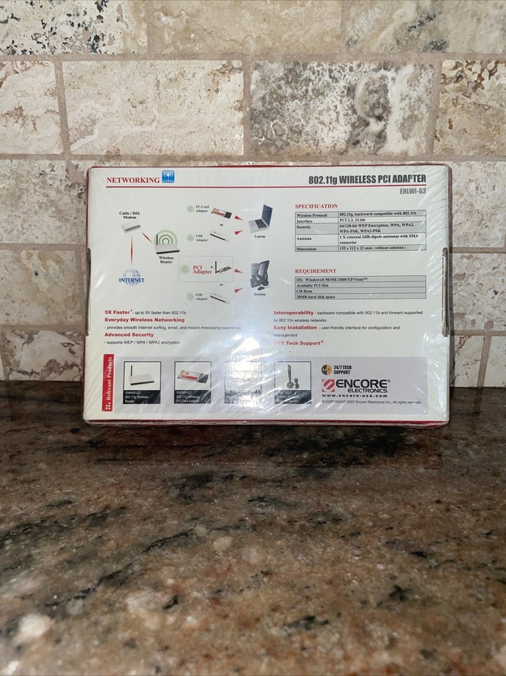 Encore ENLWI-G2 54Mbps Wireless-G PCI Adapter & IEEE 802.11g Orthogonal ...