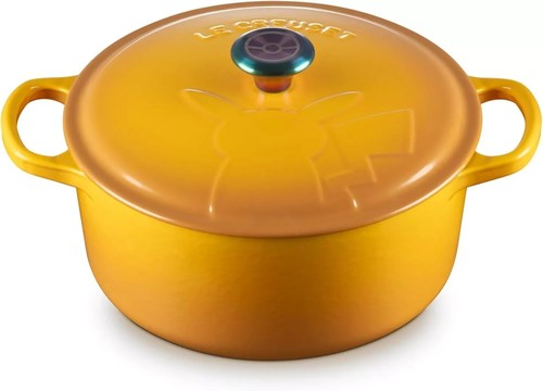 Le Creuset Pokemon Cocotte Ronde 22cm 3.5Qt Nectar Iridescent knob Cast ...